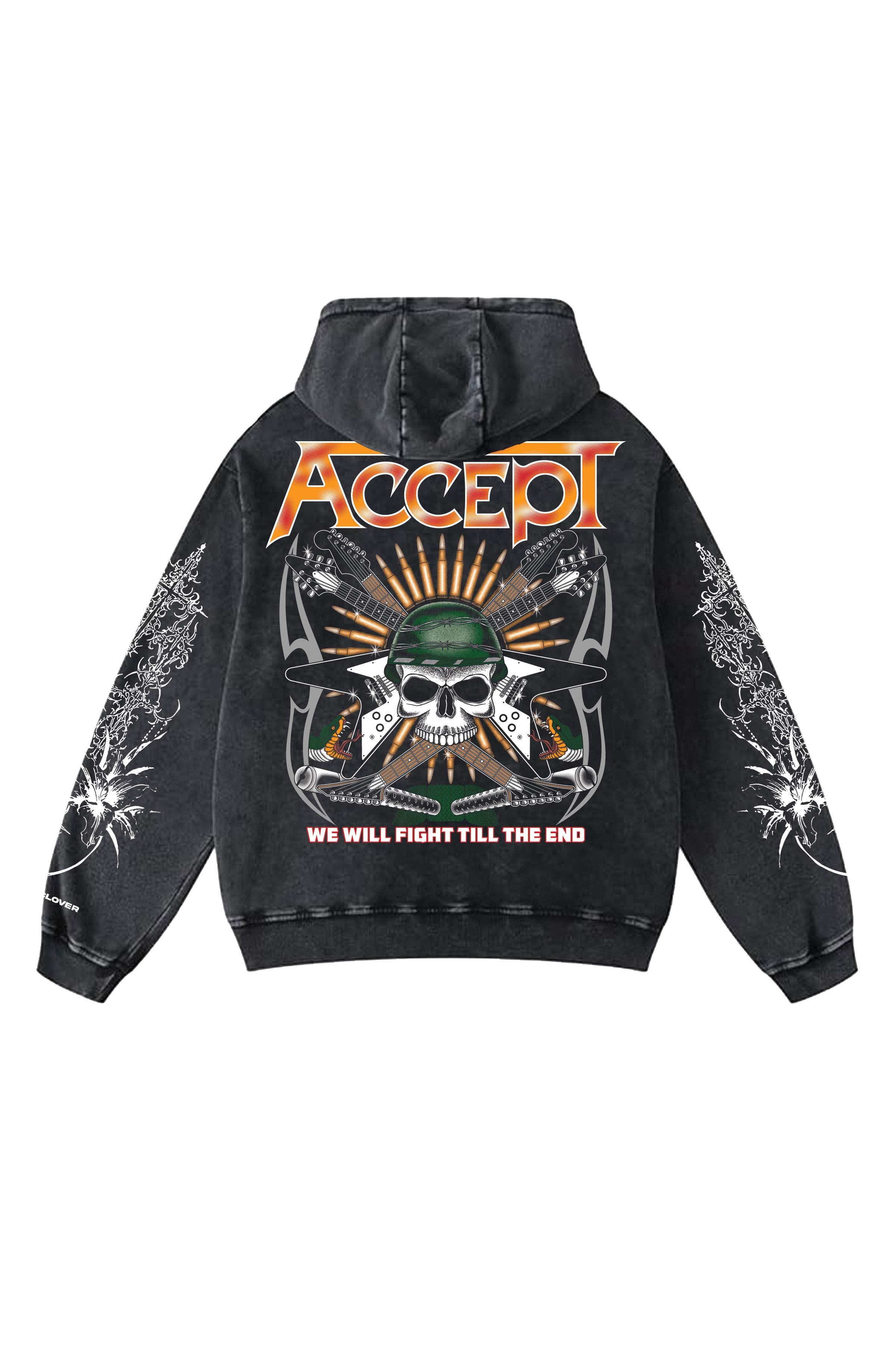 Accept Designed Oversized Hoodie – Blue Clover
